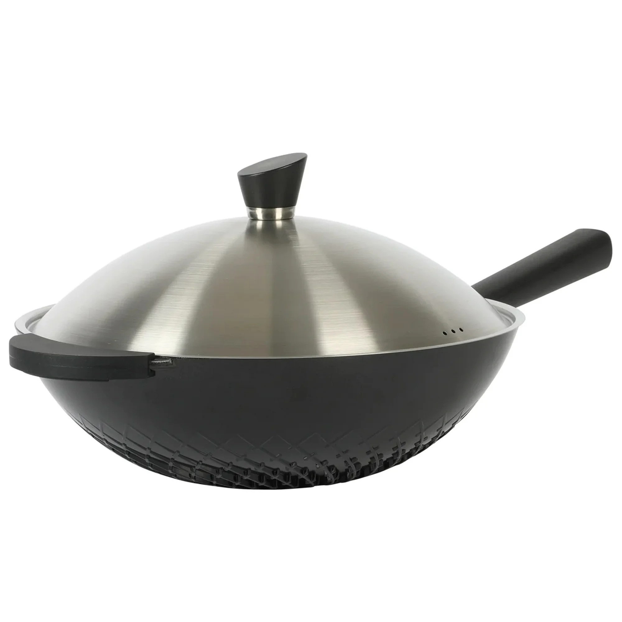 Elama Kenmore Eugene 13-inch Nonstick Cast Aluminum Wok With Stainless ...