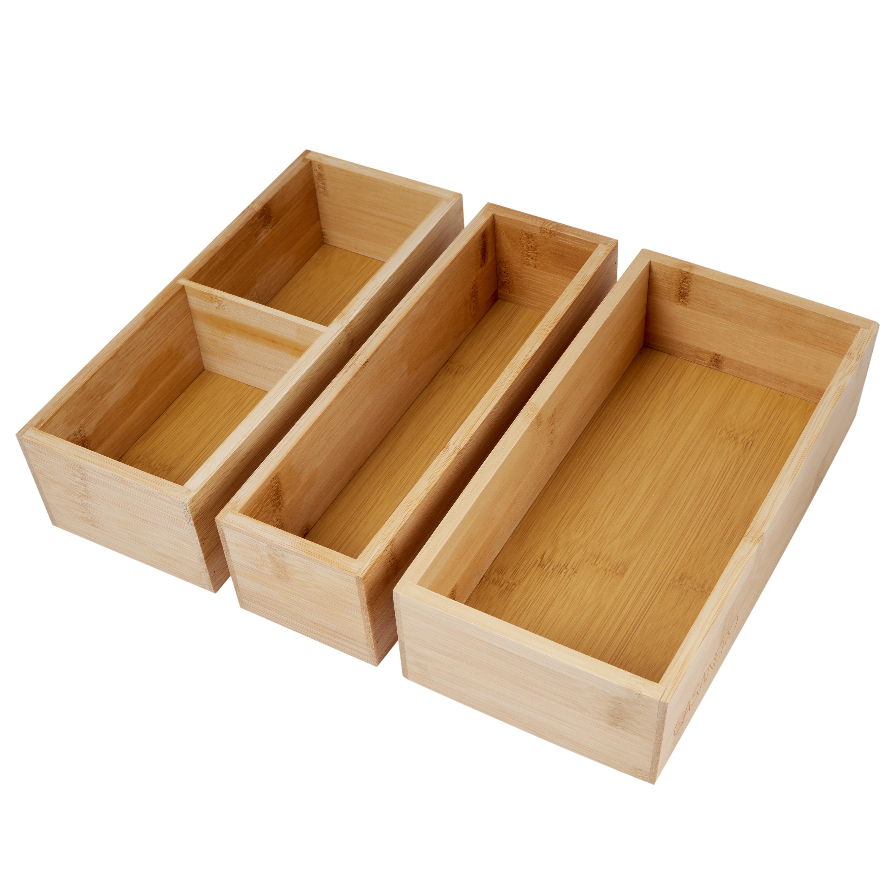 Rebrilliant Bamboo 3 Piece Draw Organizer Set & Reviews | Wayfair