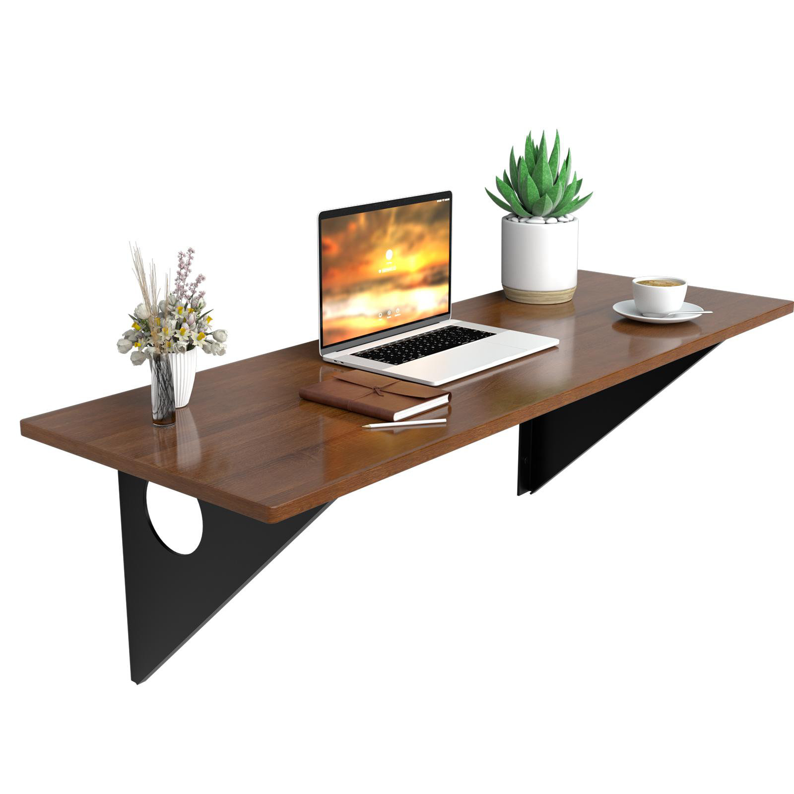 Millwood Pines Solid Wood Floating Desk | Wayfair