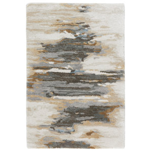 Ivy Bronx Fairlop Handmade Gray/Tan Rug | Wayfair