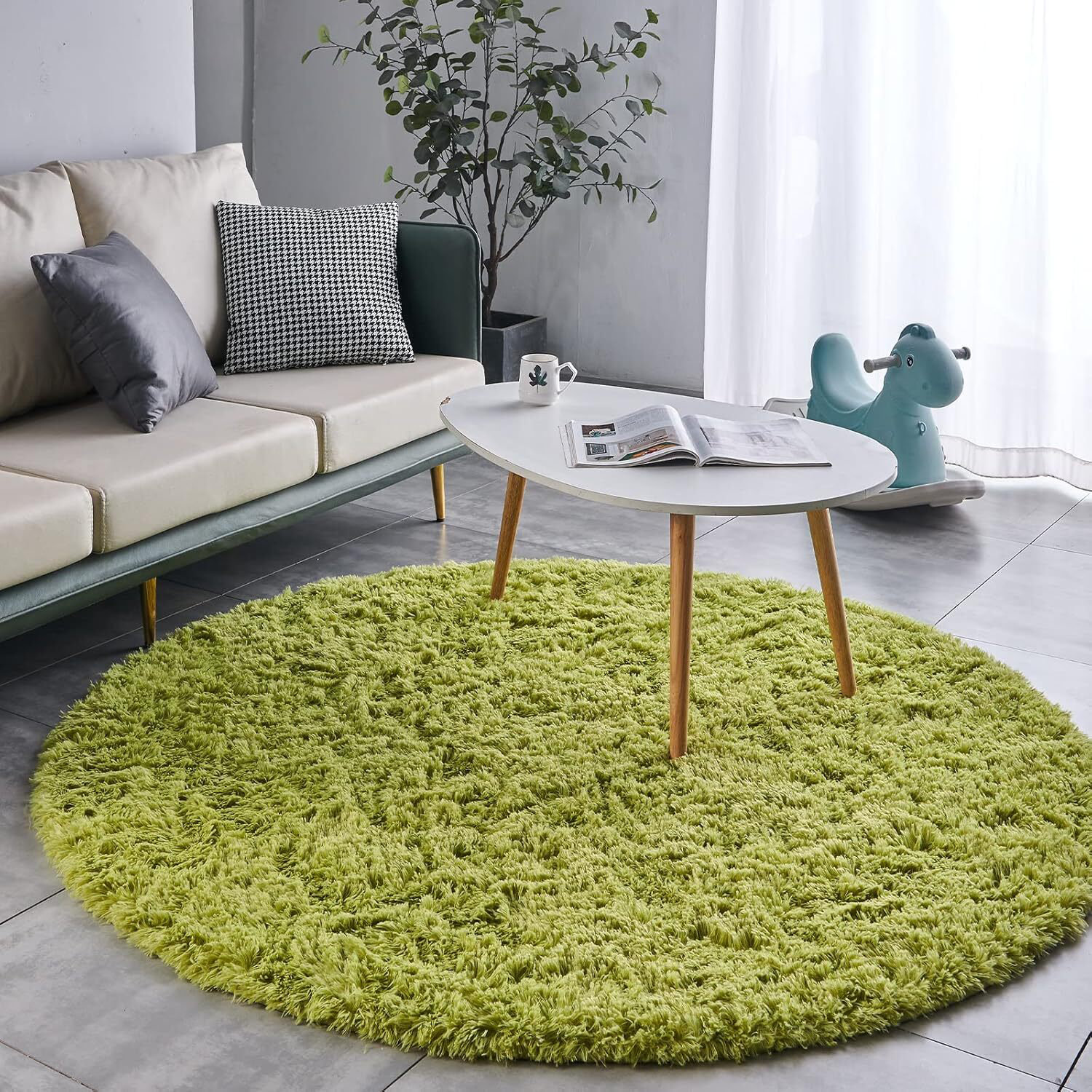 Mercer41 Grass Green Round Rug | Wayfair