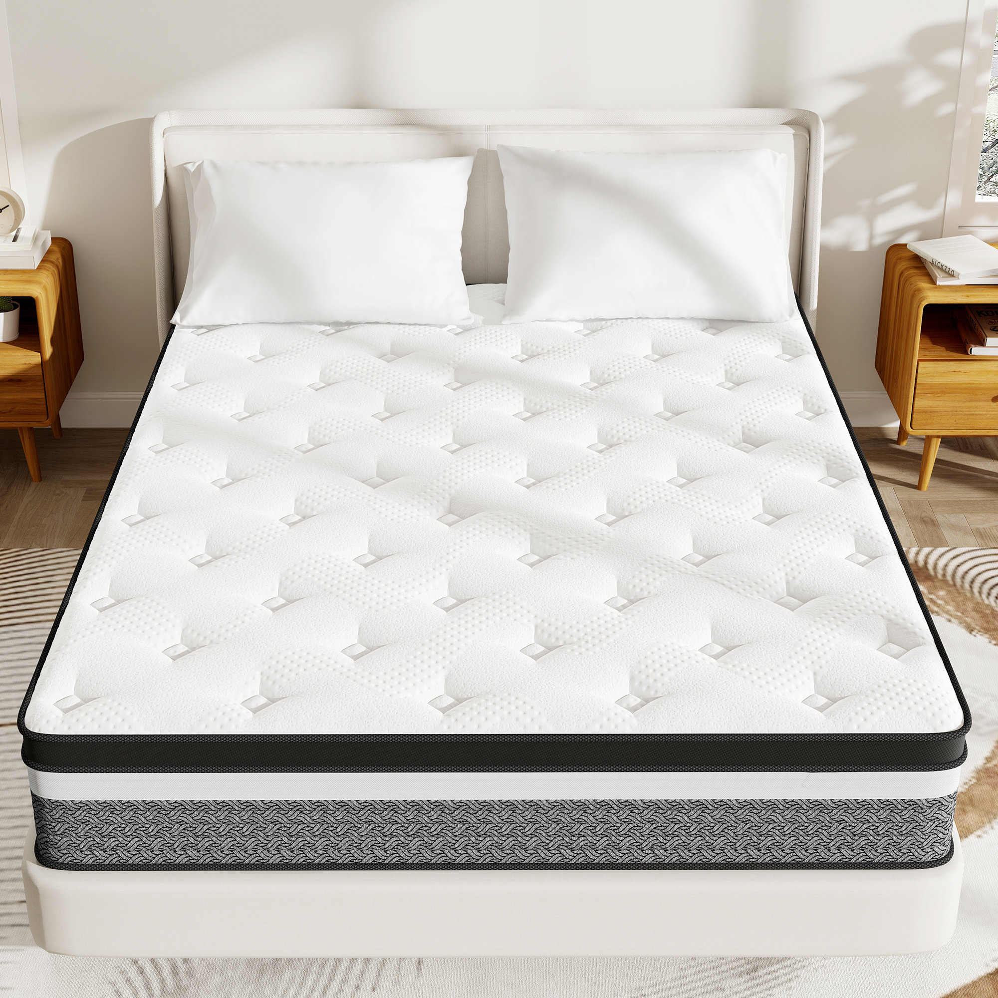 Bednew Modern Series 14 inch Medium Hybrid Spring Mattress & Reviews ...