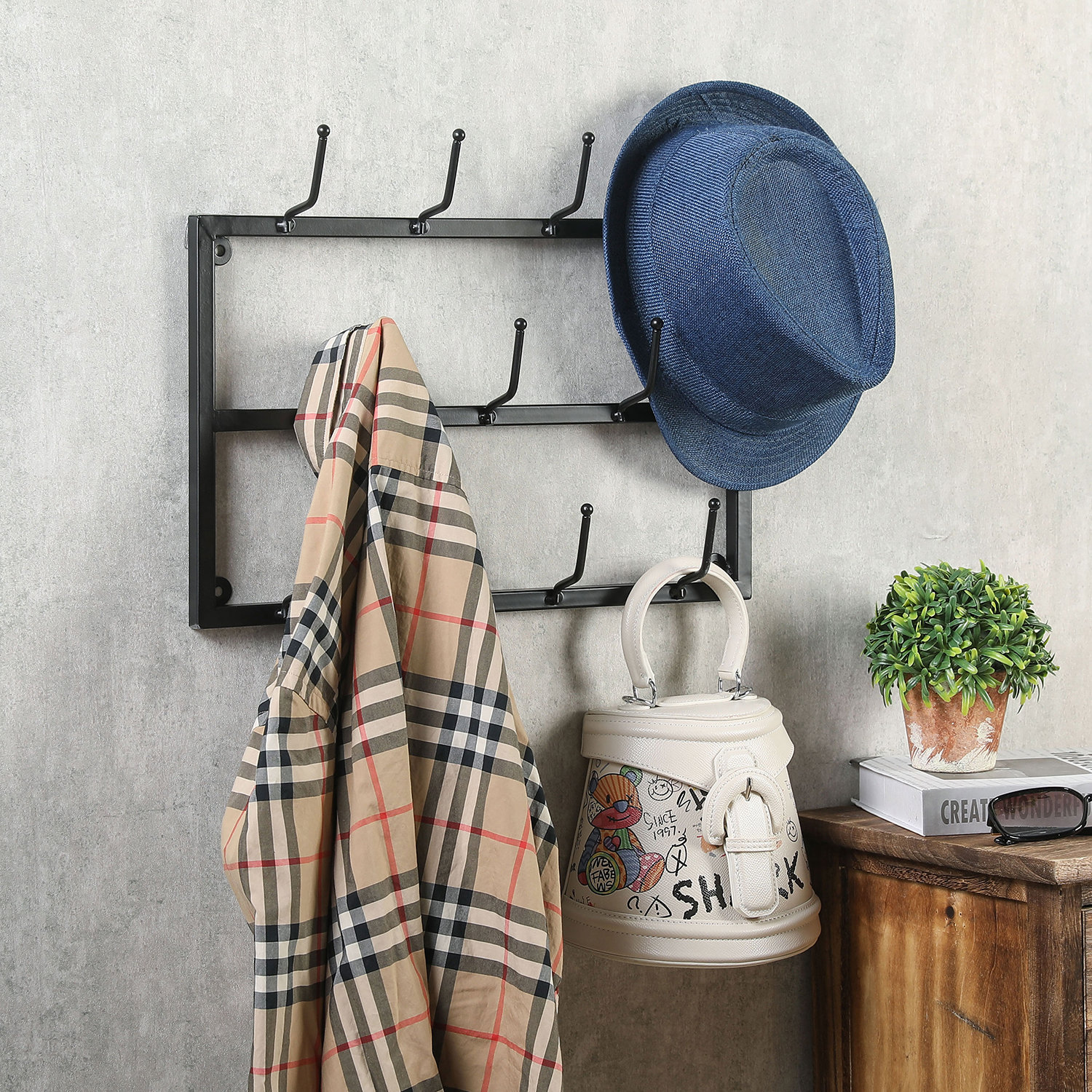 Rebrilliant Hoi Iron 11 - Hook Wall Mounted Coat Rack | Wayfair