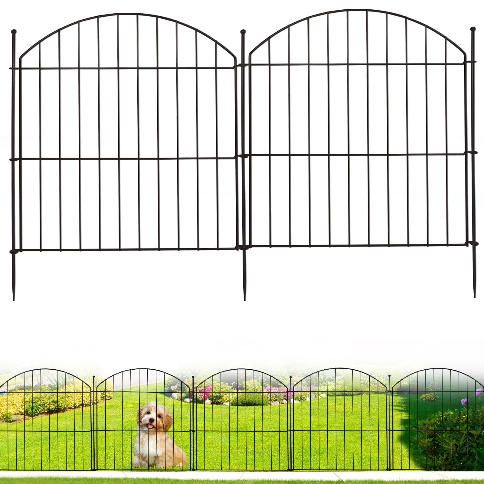NIERBO Decorative Garden Fence 24in (h) X10ft (l), 5 Pack No Dig Fence ...