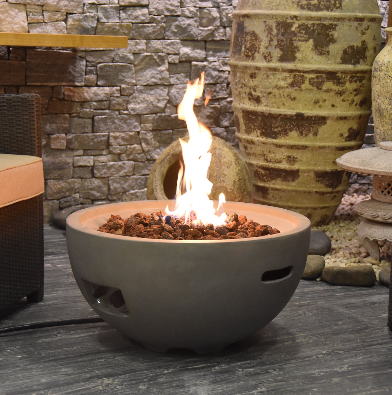 Modeno Nantucket Round Light Grey 27" Fire Bowl by Modeno & Reviews ...