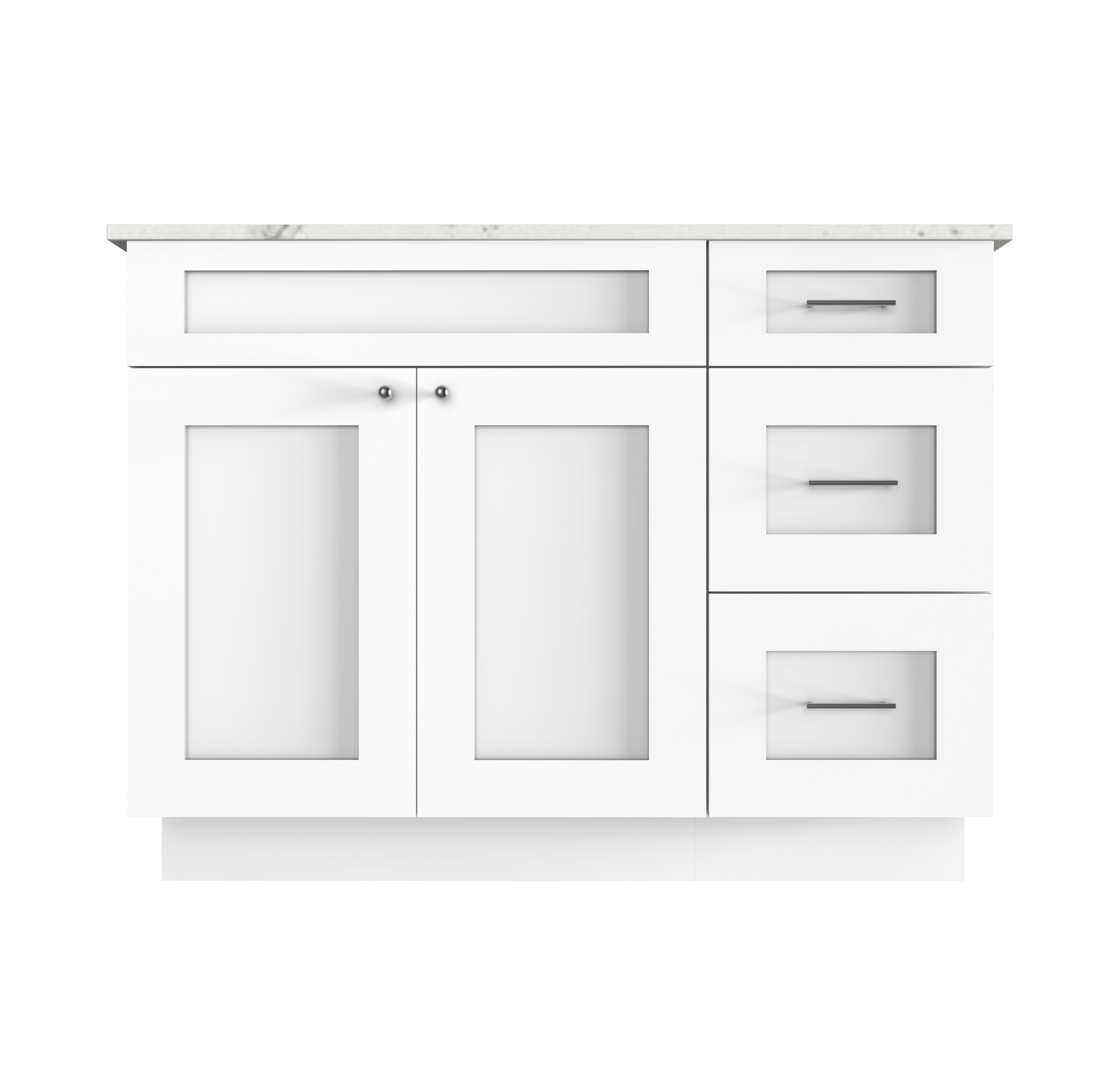 DISAR Disar 51" Single Bathroom Vanity Drawer Right With Carrara Quartz ...