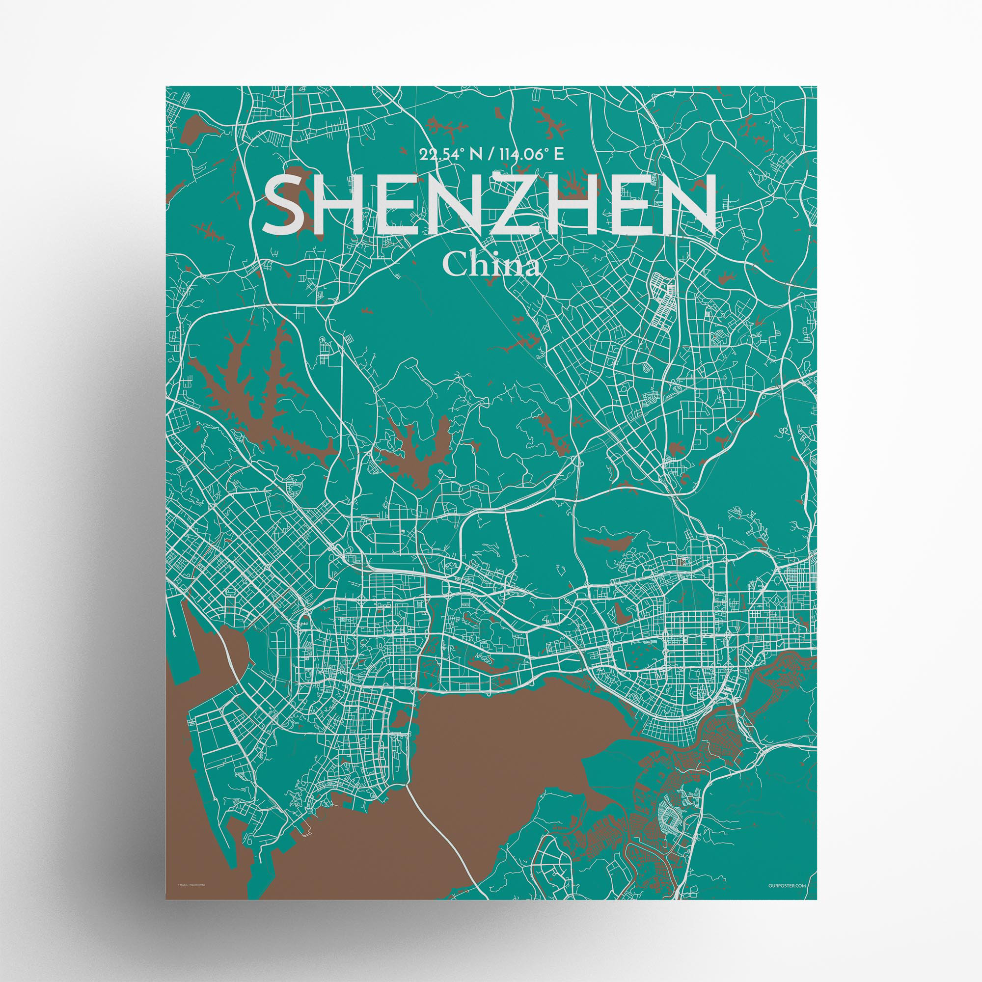 17 Stories China City Map Posters " Shenzhen China|中國 City Map " | Wayfair