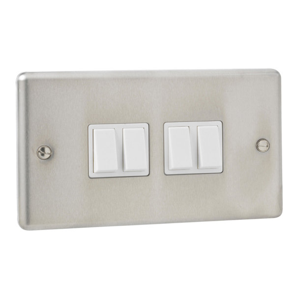 Symple Stuff Plate 4 Gang 2 Way Wall Mounted Light Switch | Wayfair.co.uk