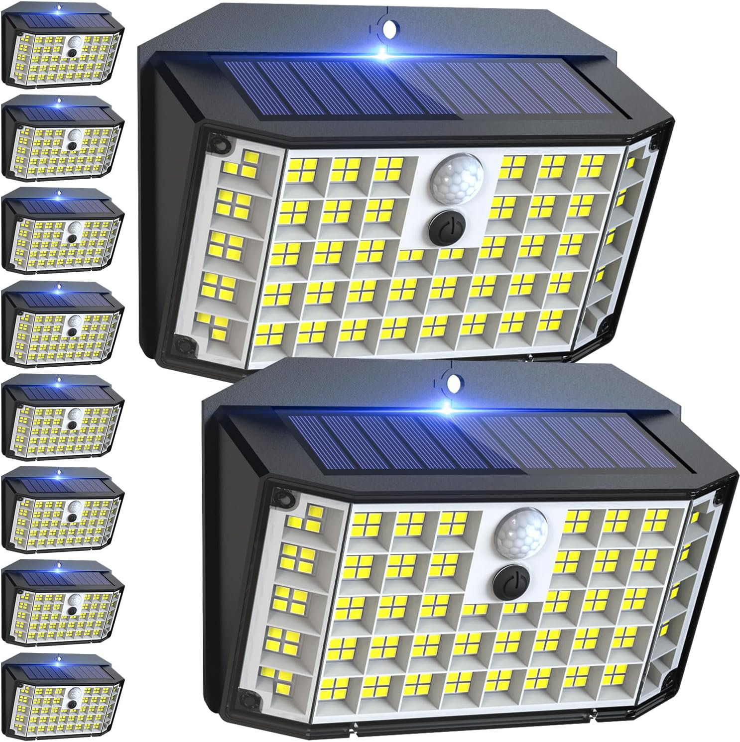 BEAUTY DEPOT 10 Pack Solar Motion Sensor Lights, 176 Leds Super Bright ...