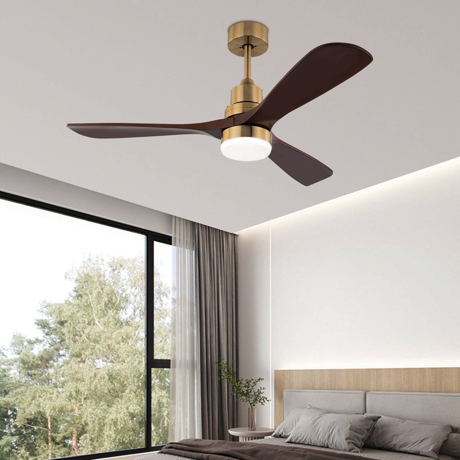 Ivy Bronx 48" Huybert 3 - Blade LED Propeller Ceiling Fan with Remote ...