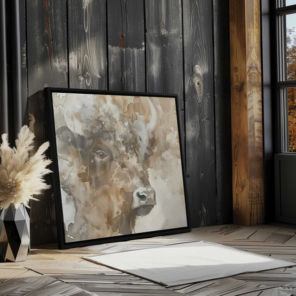 August Grove® Abstract Buffalo Portrait II Print on Canvas | Wayfair