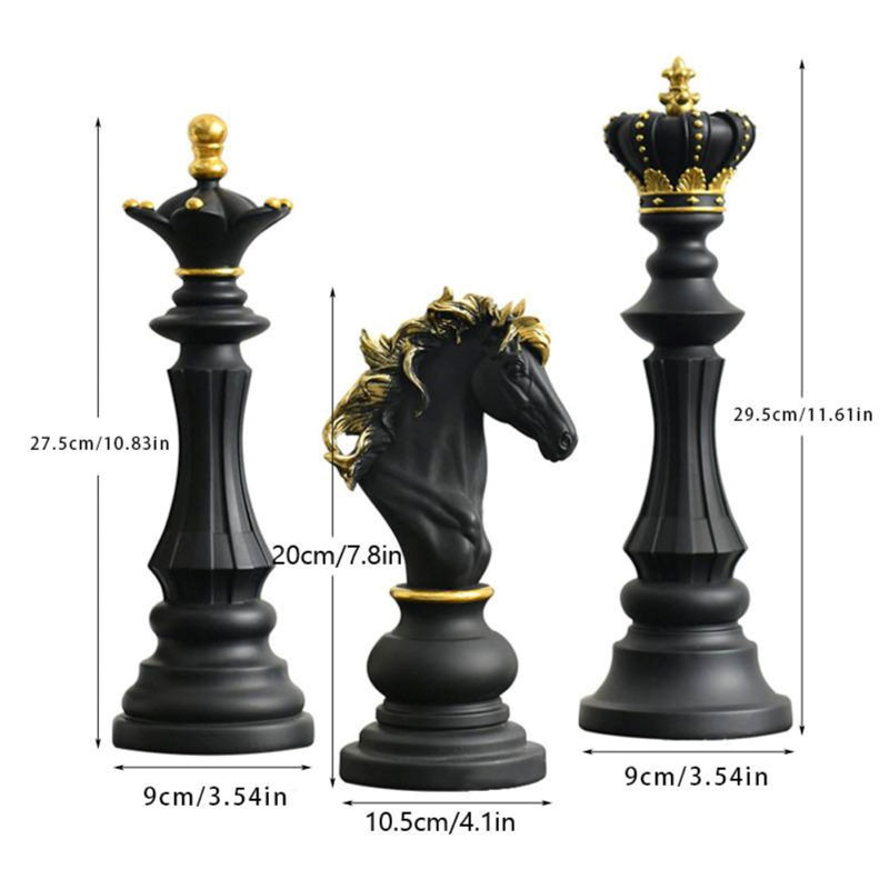 Alcott Hill® Resin Chess Decorative Sculpture With Knight, Queen And ...