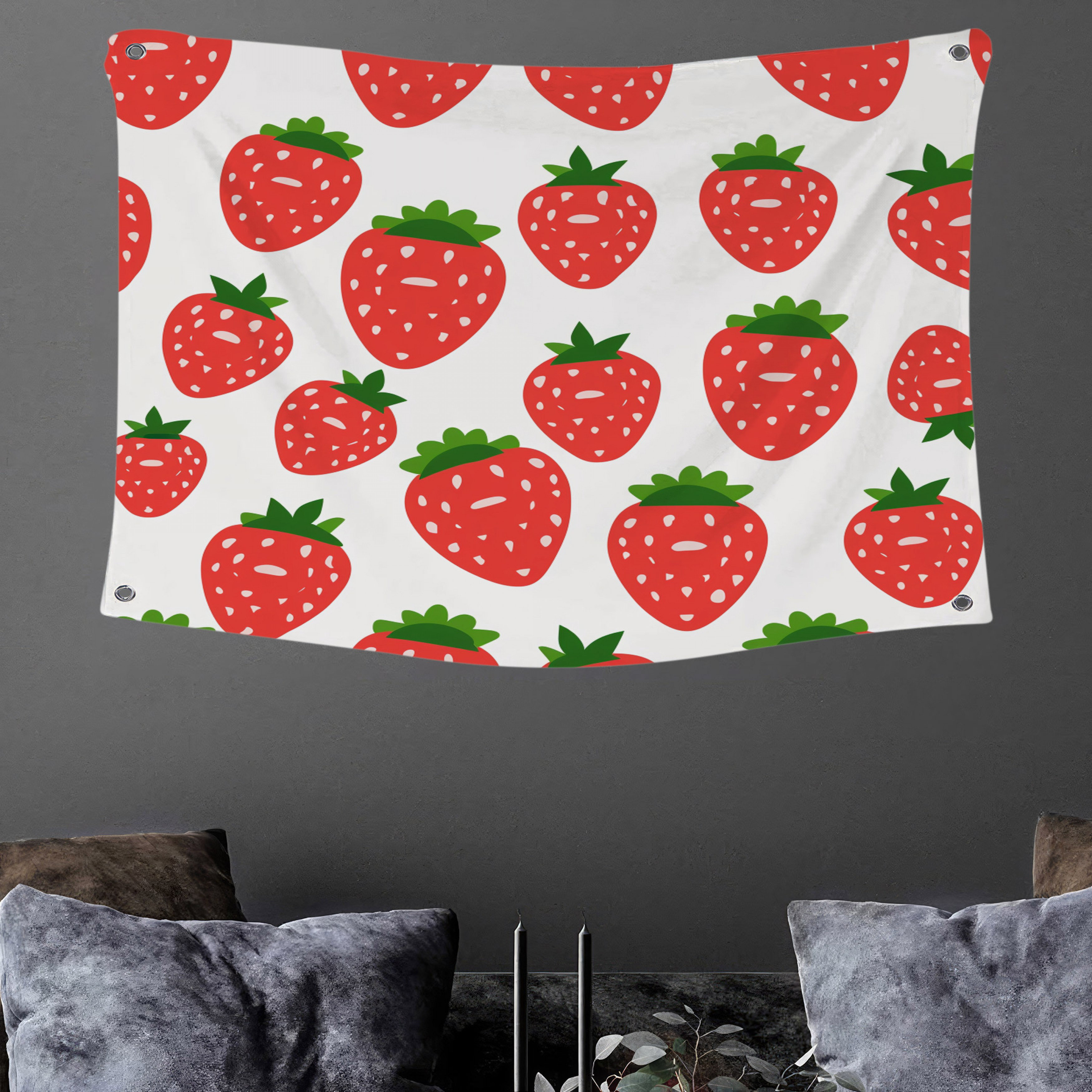 East Urban Home Strawberry Wall Tapestry - Fruit Wall Decor | Wayfair
