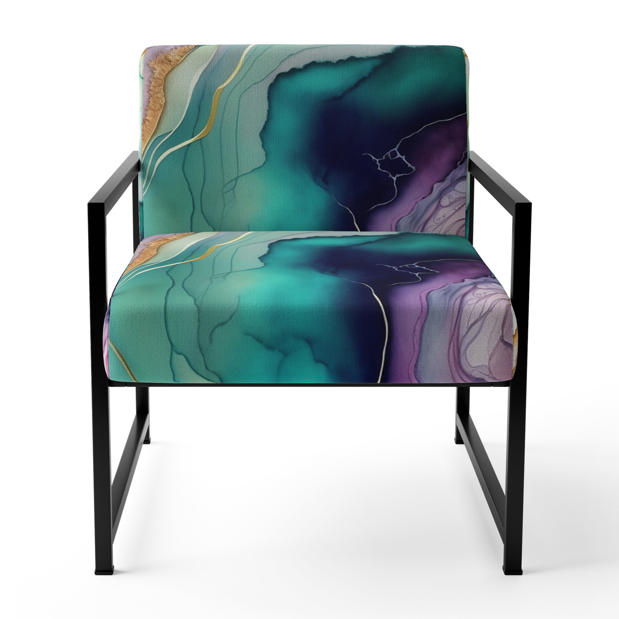 East Urban Home Green Purple Abstract Geode - Upholstered Abstract ...