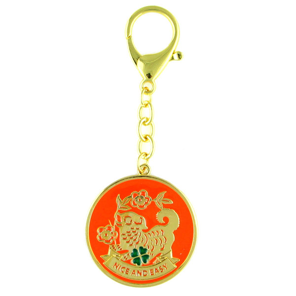 Feng Shui Import 2'' W Gold/Red Key Chain | Wayfair