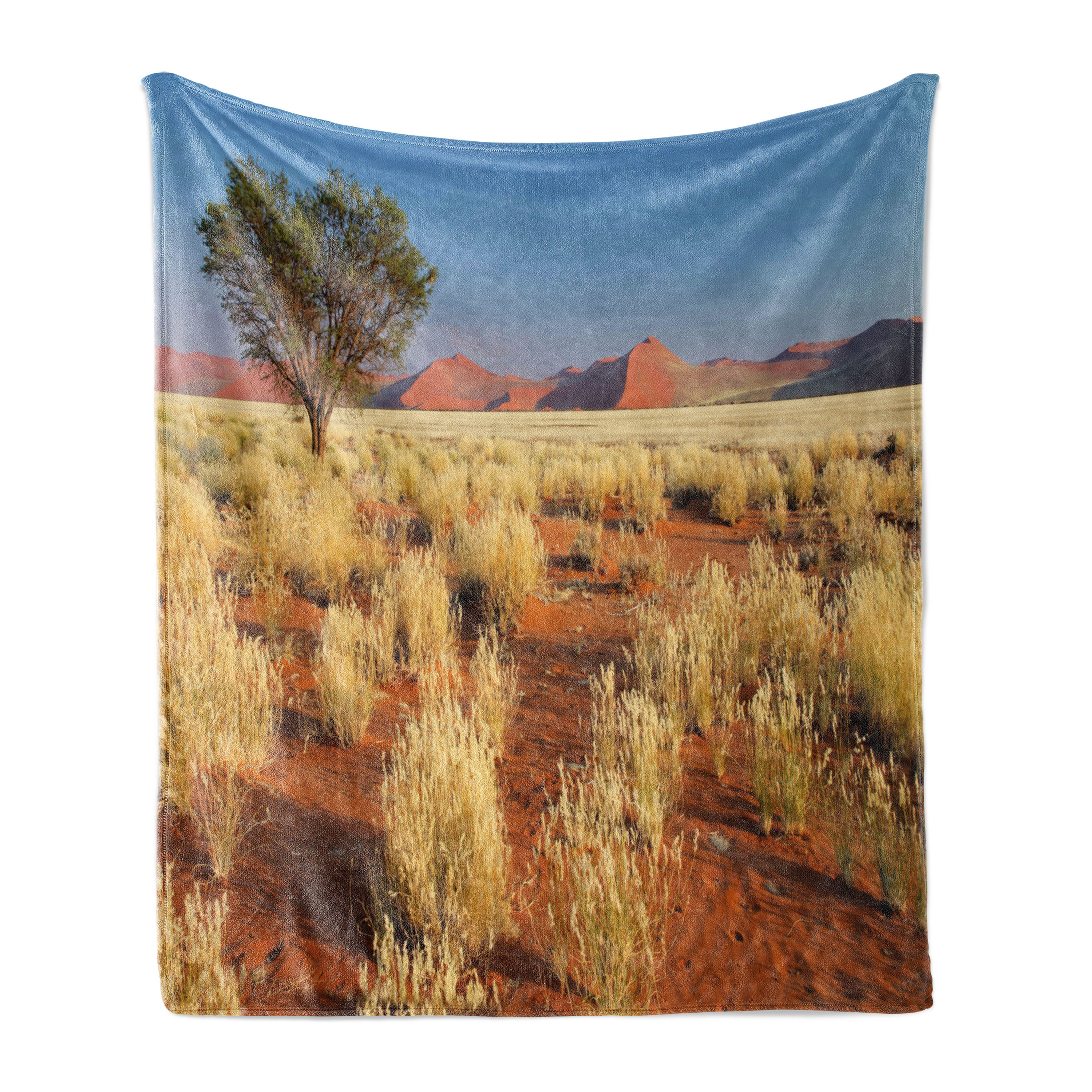 Ambesonne Landscape Fleece Throw Blanket South Africa Desert Sky Blue ...
