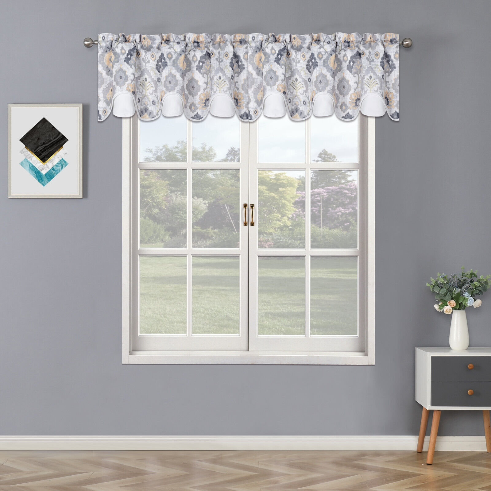 Bungalow Rose Tailored 56" Window Valance | Wayfair