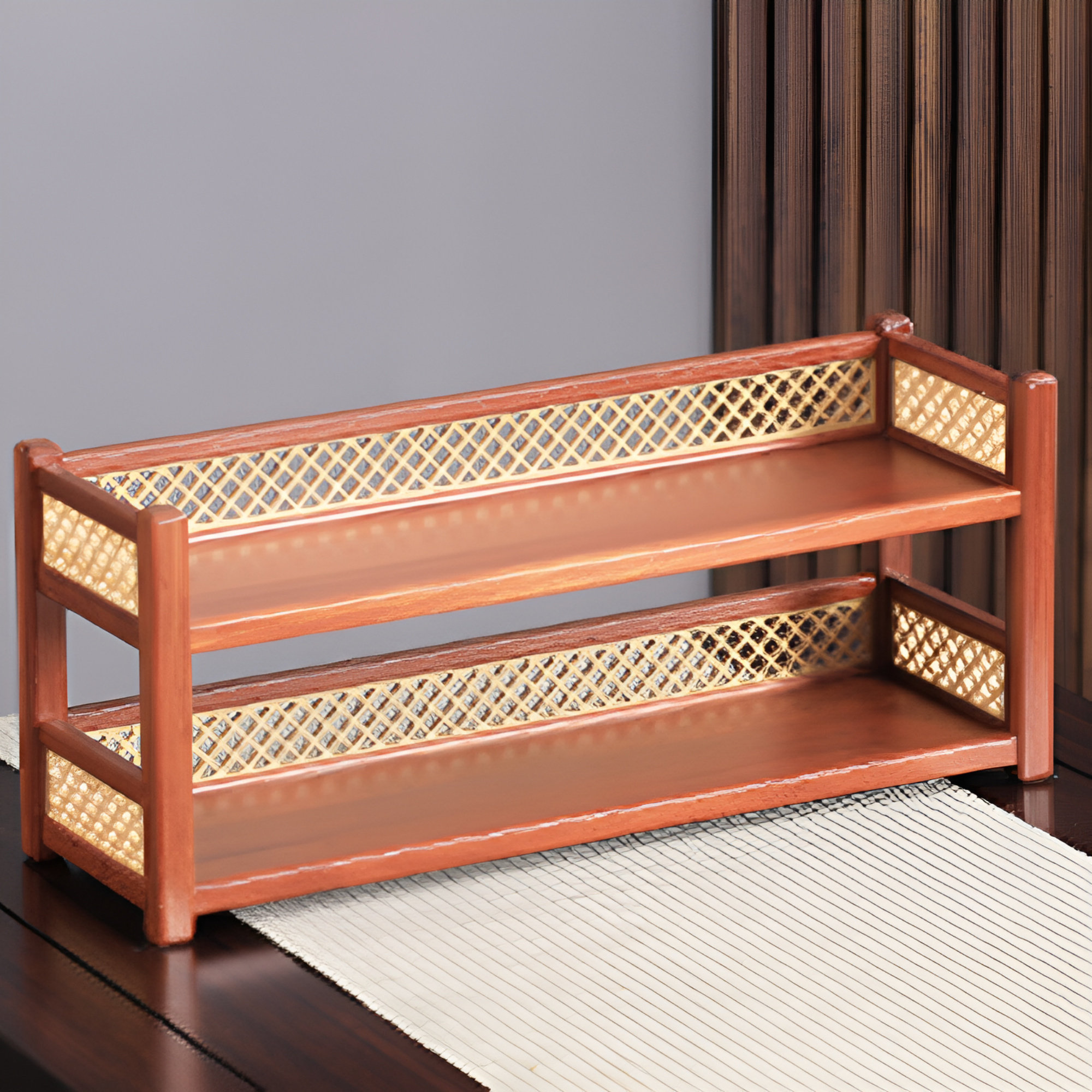 Rebrilliant New Chinese Solid Wood Tea Cup Holder | Multi Layer Storage ...