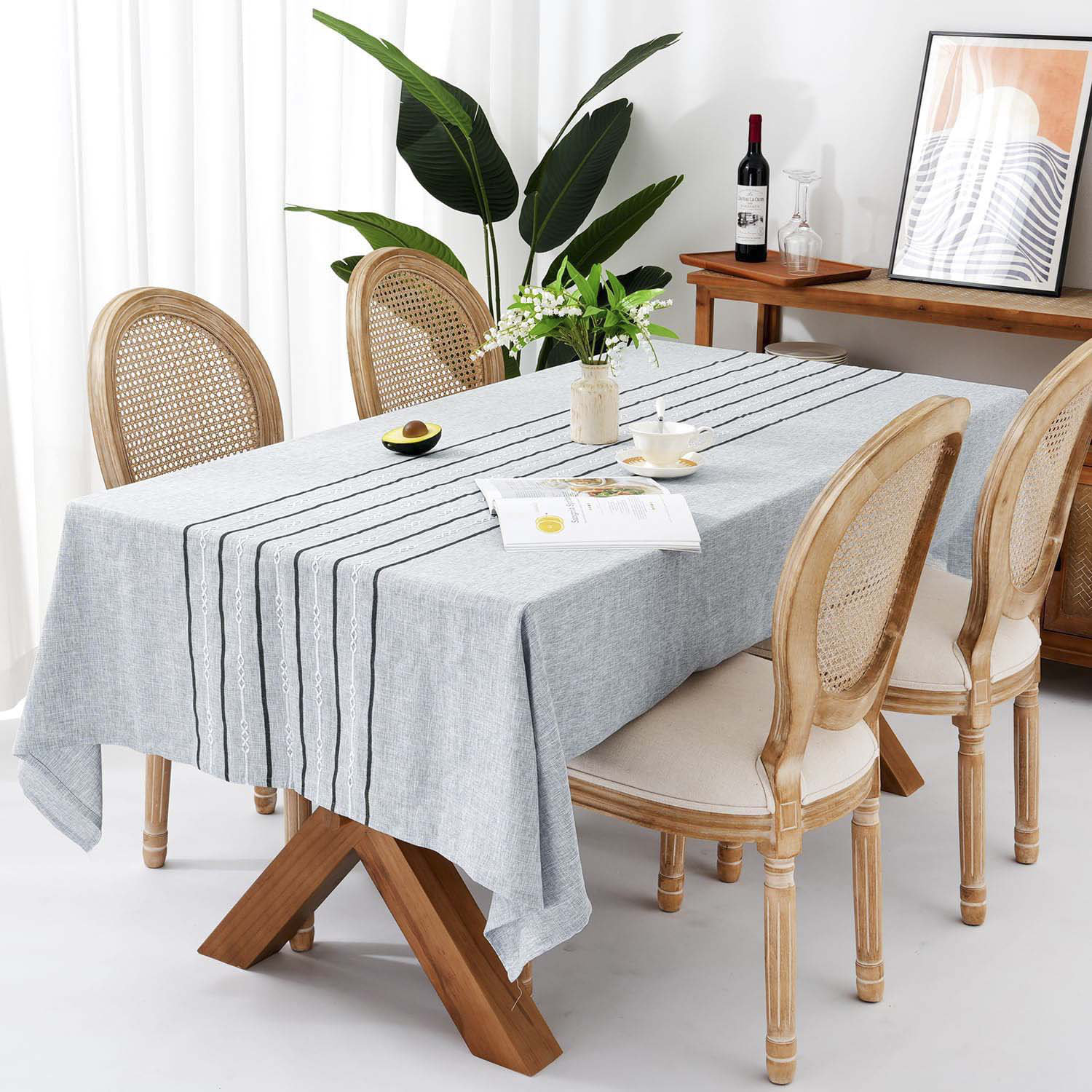 Foundry Select Farmhouse Style Linen Tablecloths, Boho Wrinkle ...