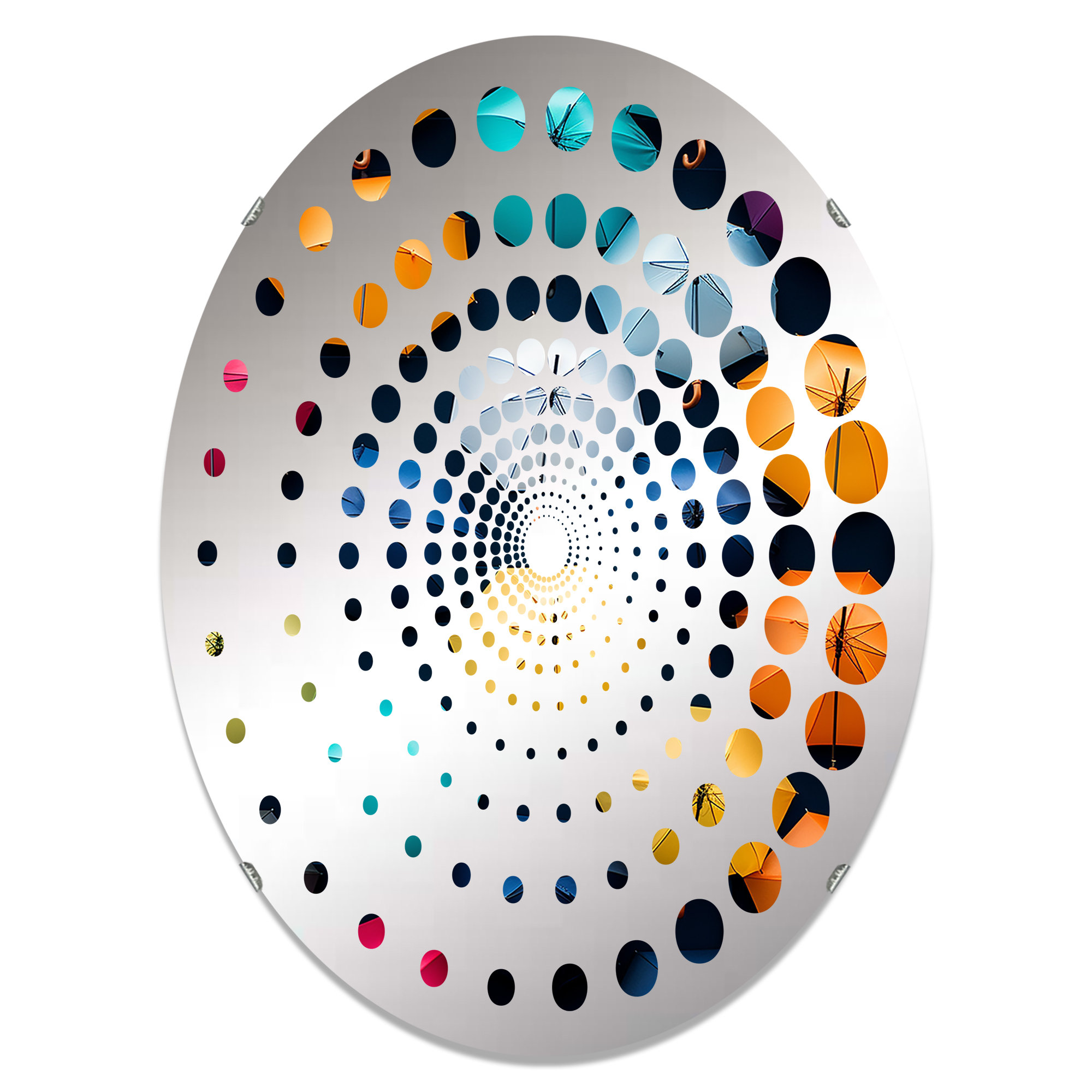Design Art Sky Full Of Colorful Umbrellas III - Spiral Dot Decorative ...