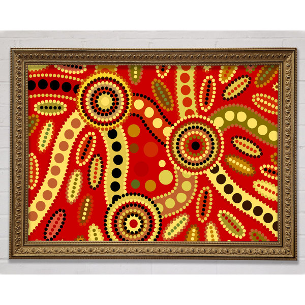 Ivy Bronx Aboriginal Red Tribal Framed Print | Wayfair.co.uk