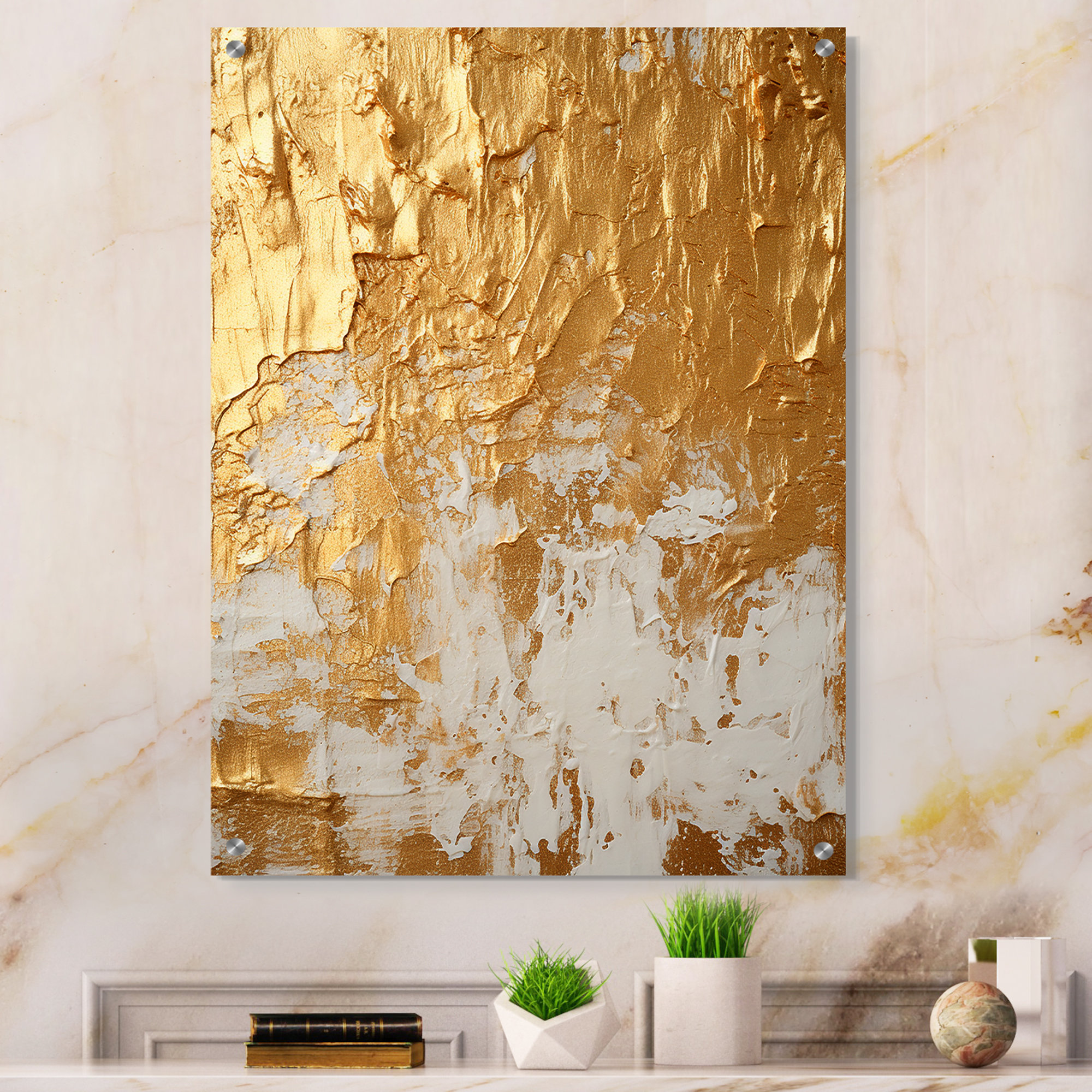 Mercer41 Gentle Abundance Retro Gold Abstract I - Abstract Painting ...