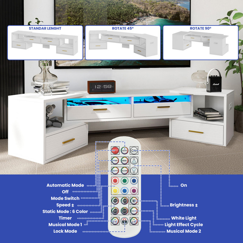 Wrought Studio™ Laigha Deformable One-Piece Storage Credenza, Media ...