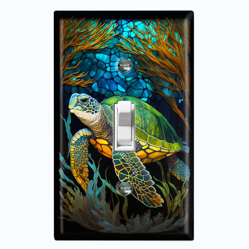 WorldAcc Cute Turtle Ocean 1-Gang Toggle Light Switch Wall Plate | Wayfair