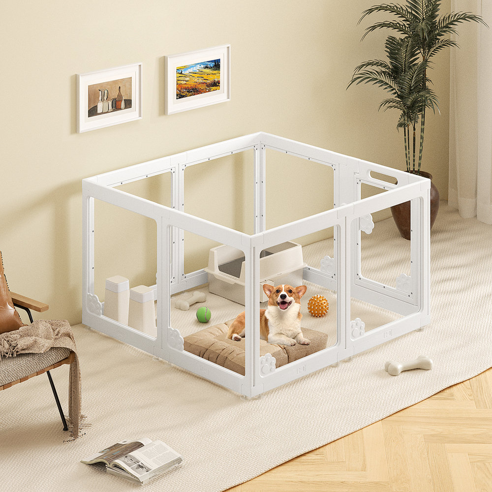 EvoNet 10pcs Expandable Indoor Dog Playpen – Modular Puppy Pen With ...