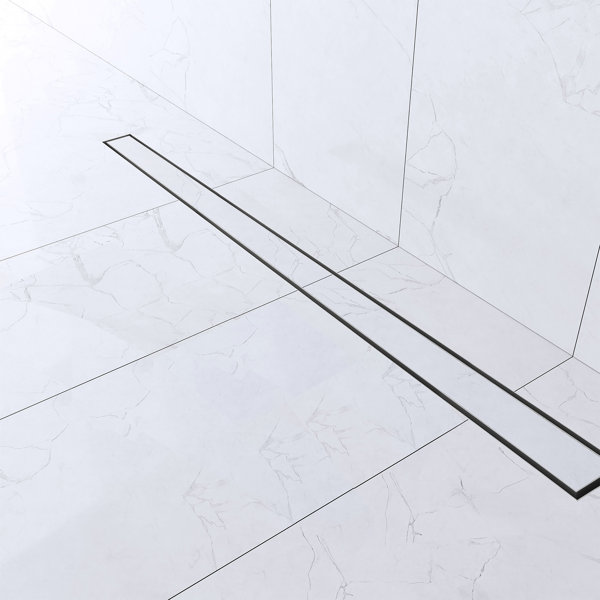 HYDROWARE 48" Linear Tile-in Shower Drain with Hair Strainer & Lifting ...