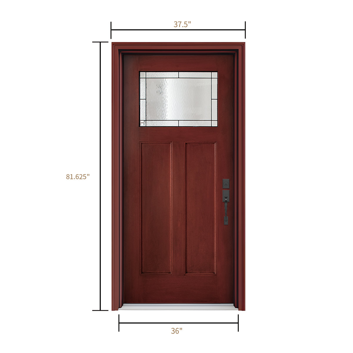 CRAFTIUM Fiberglass Exterior Entry Front Door With All-Weather Design ...