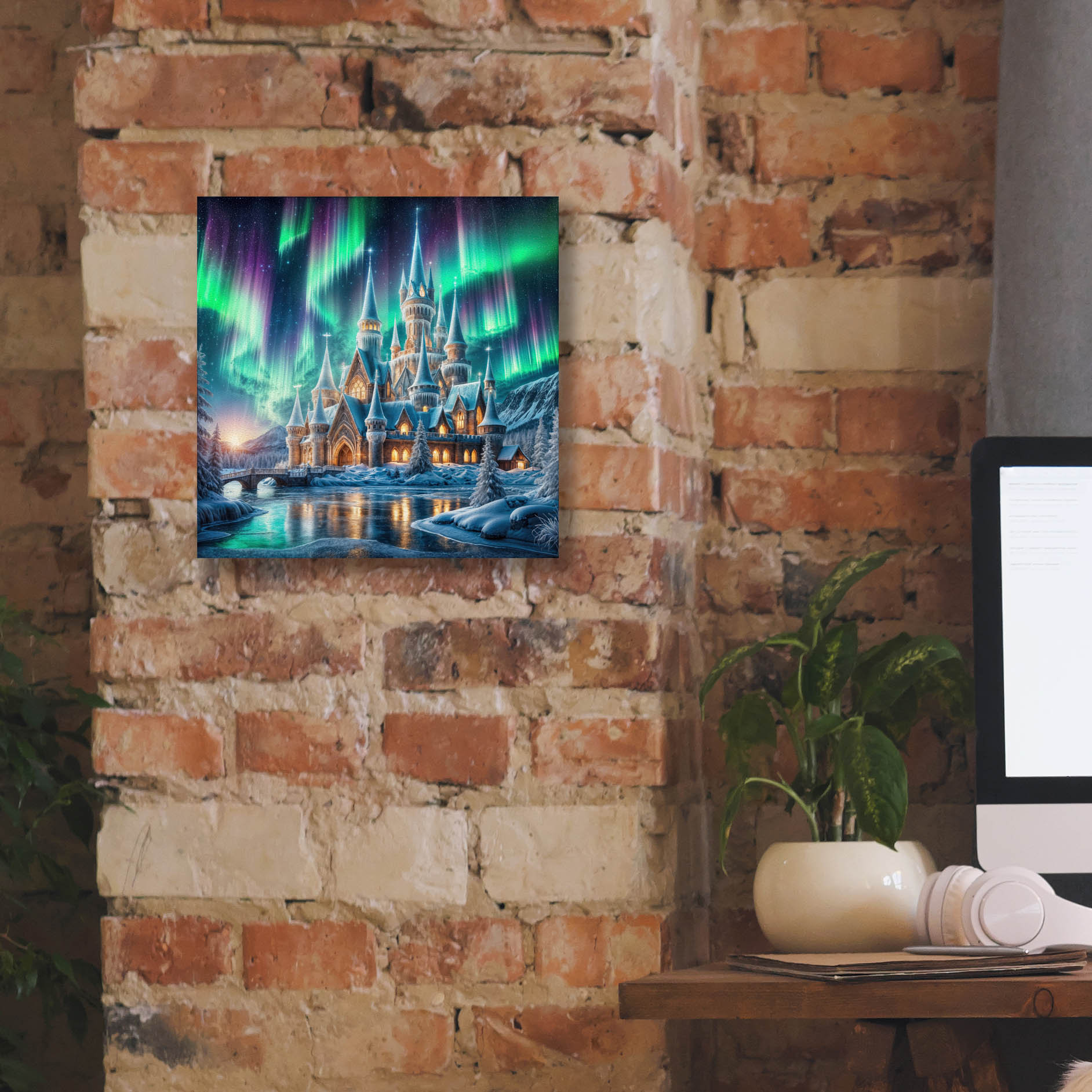 Winston Porter 'Magical Castle Under Northern Lights' by Rey Klimt Wall ...