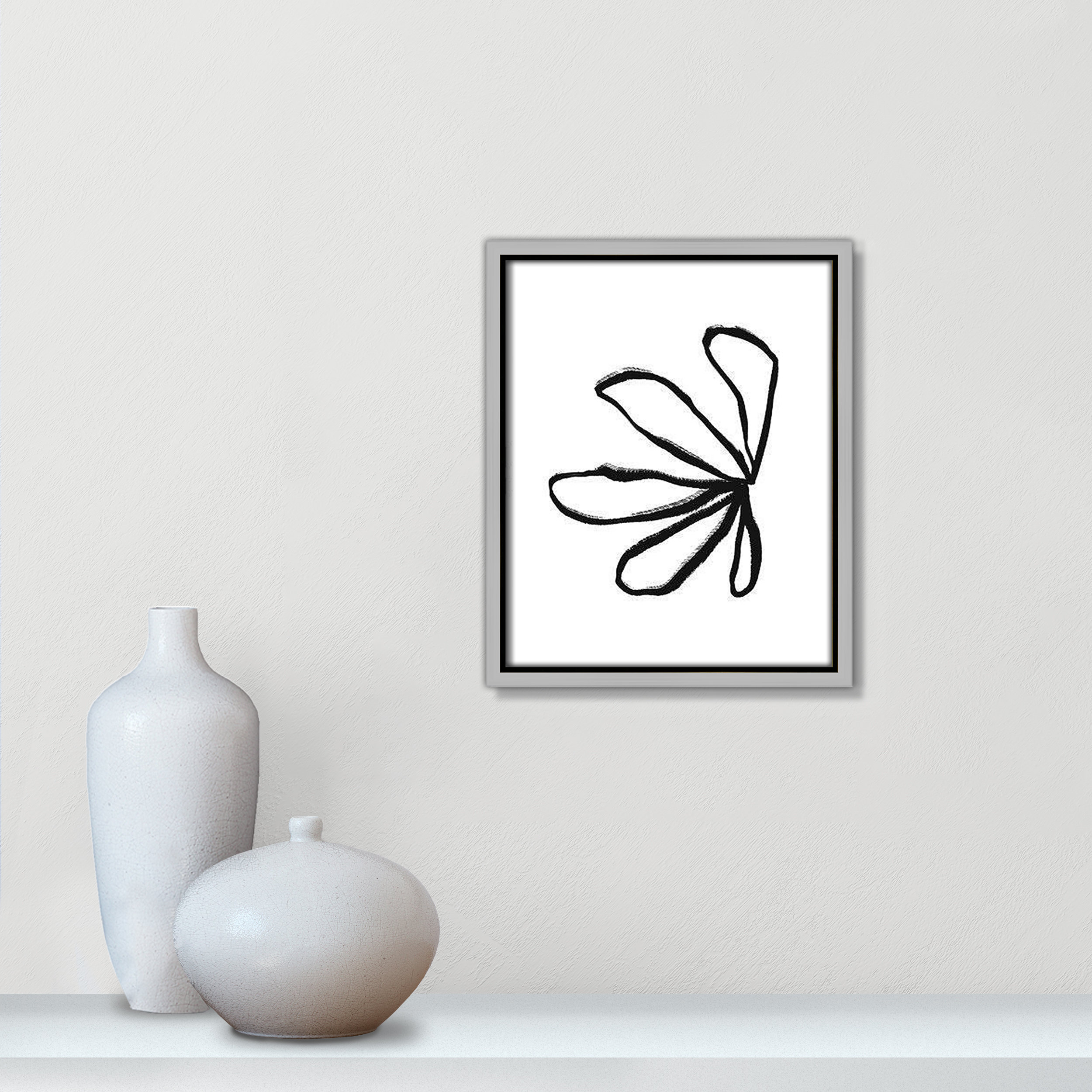 Casa Fine Arts Line Drawing Collection Petals Framed On Canvas Print ...