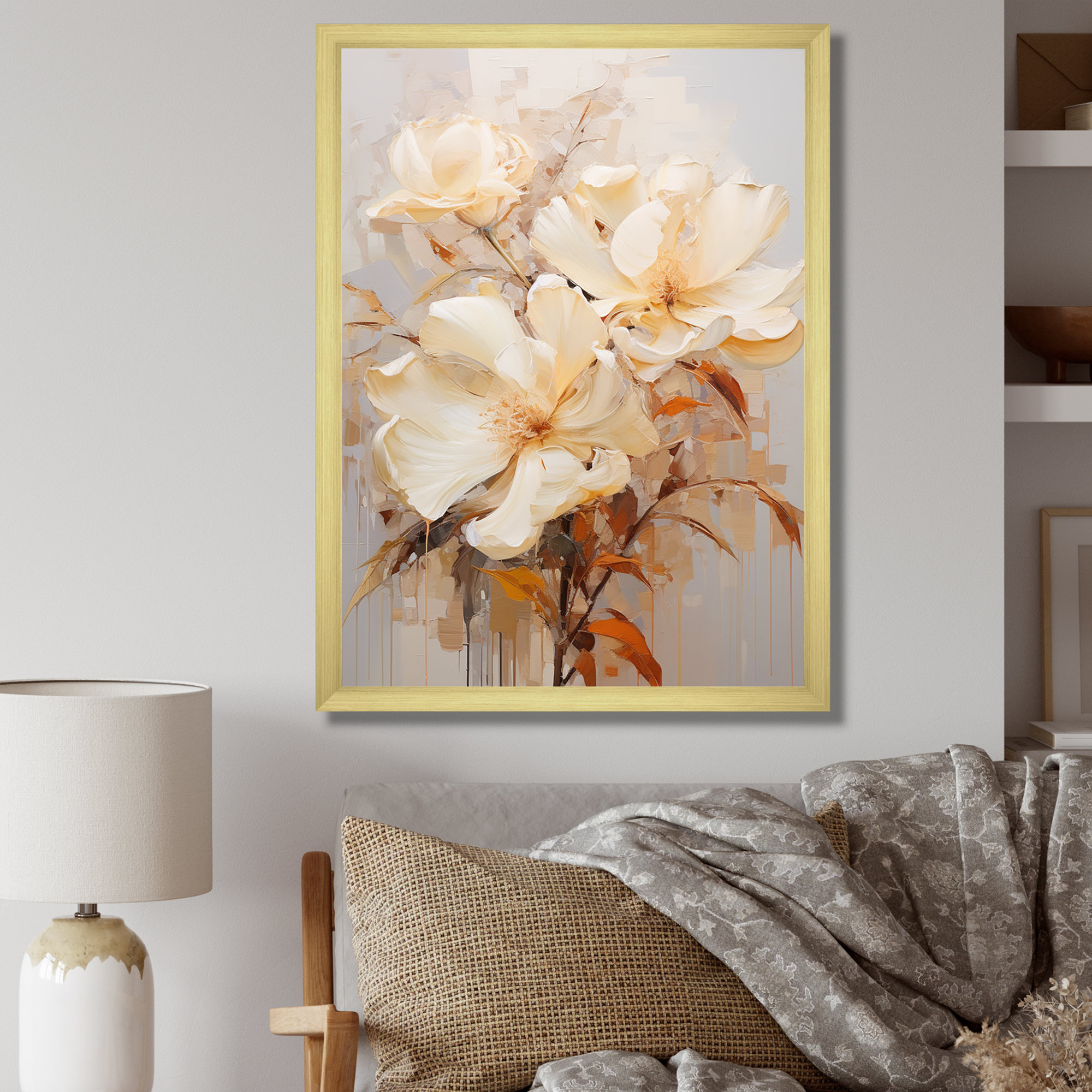 Bay Isle Home™ Beige Hibiscus Painting I - Hibiscus Wall Decor ...