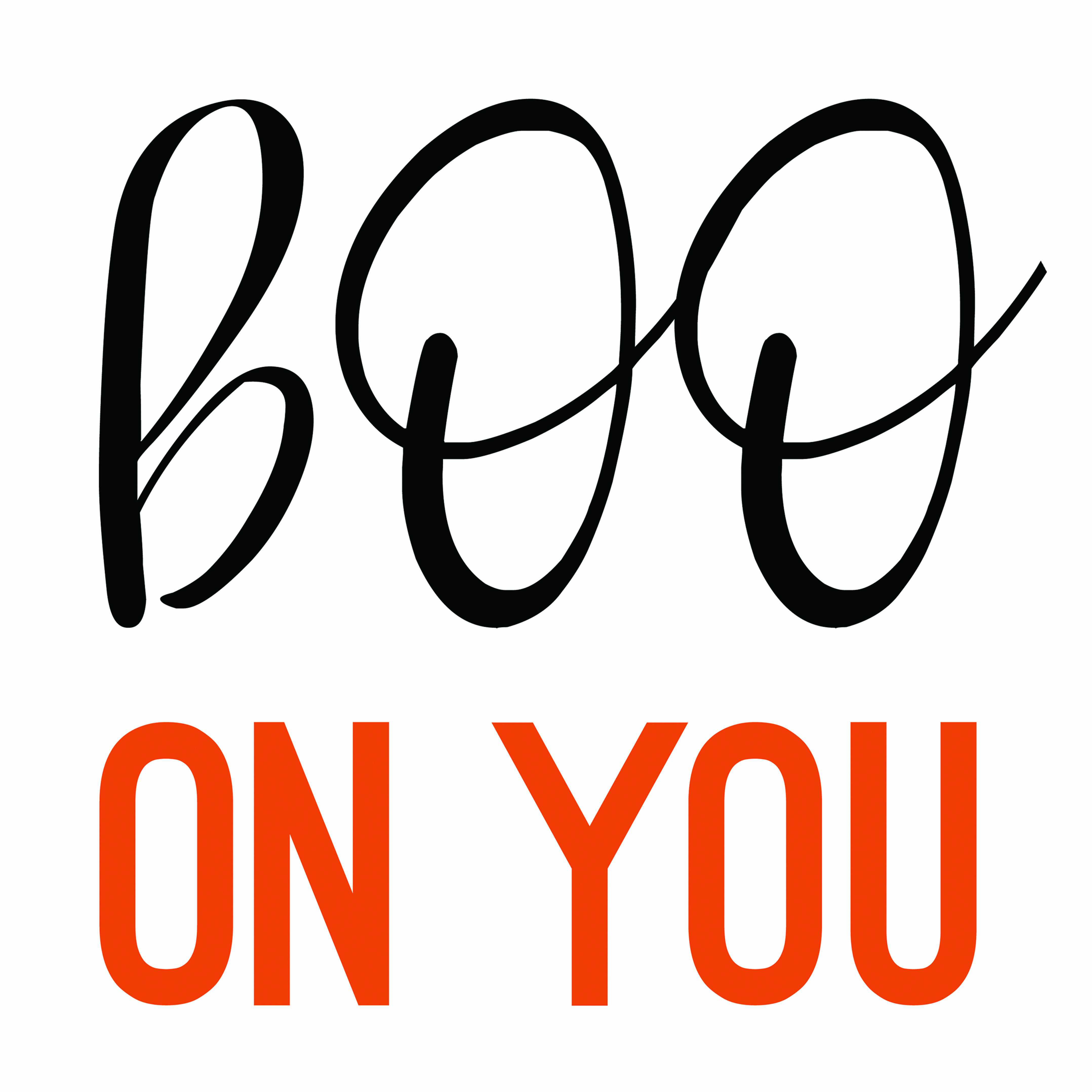 The Holiday Aisle® Boo on You Black and Orange - Wrapped Canvas Textual ...