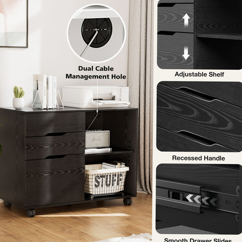Ebern Designs Stivers 31'' Wide 3 -Drawer File Cabinet | Wayfair