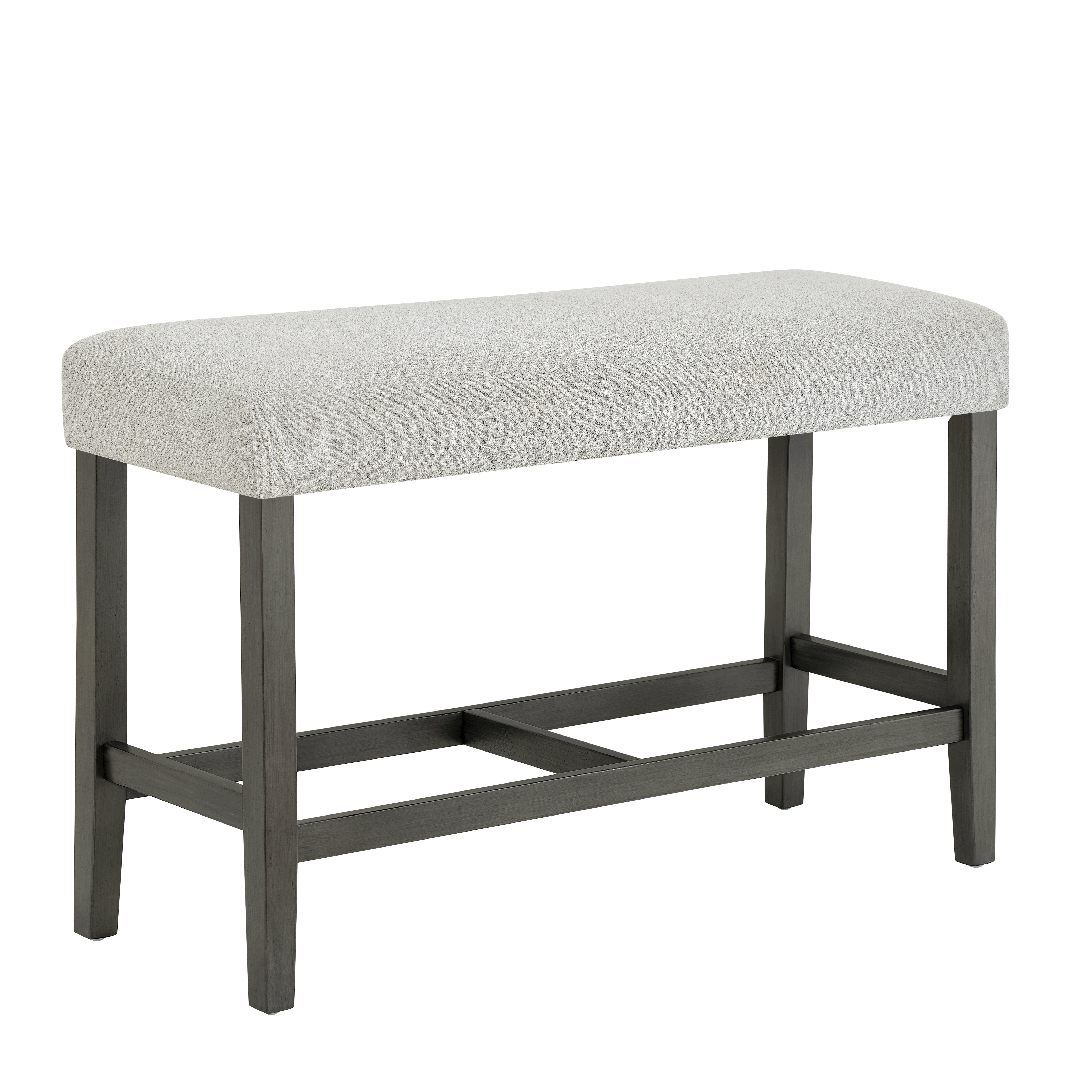 Latitude Run® 40" Light Gray Fabric Counter Height Bench With Gray Wood ...