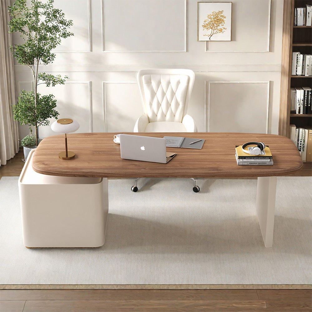 Corrigan Studio® Modern Simple Rectangular Long Wooden Writing Desk ...