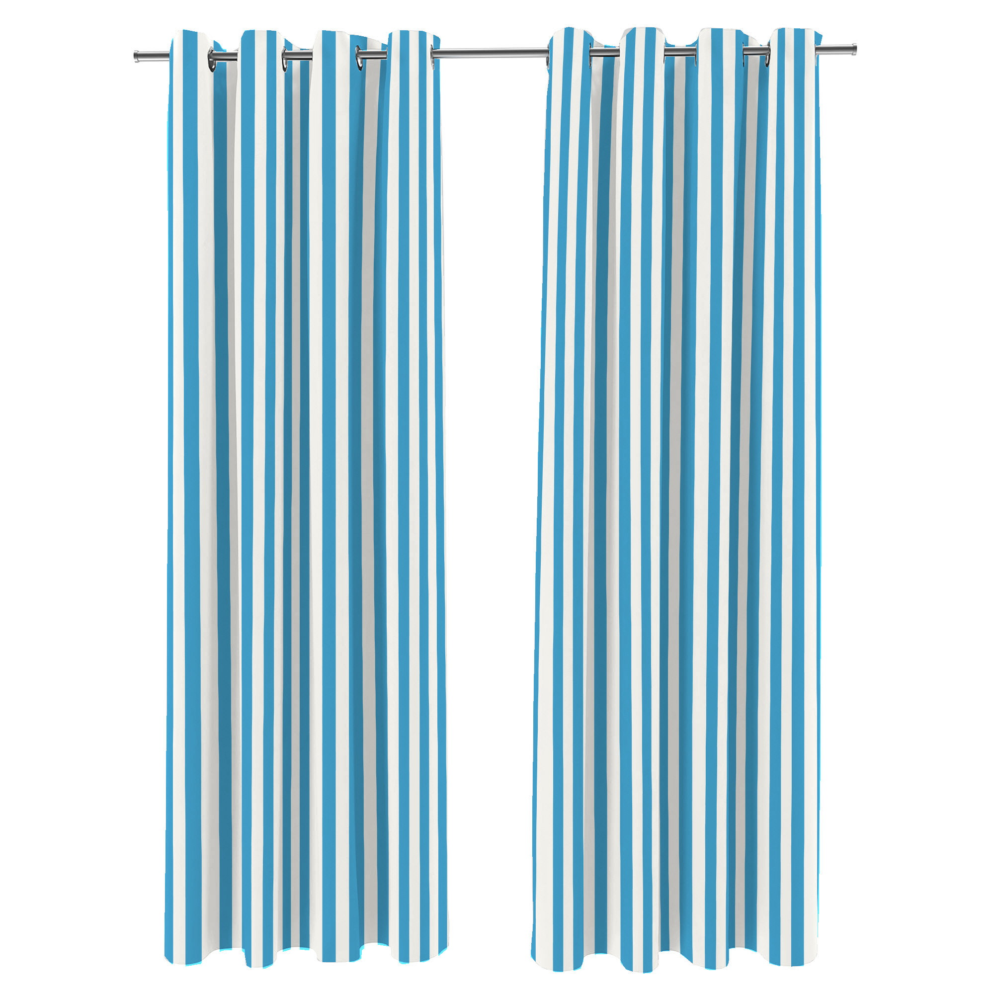 Breakwater Bay Stripe 54" x 84" Grommet Semi-Sheer Outdoor Curtain ...