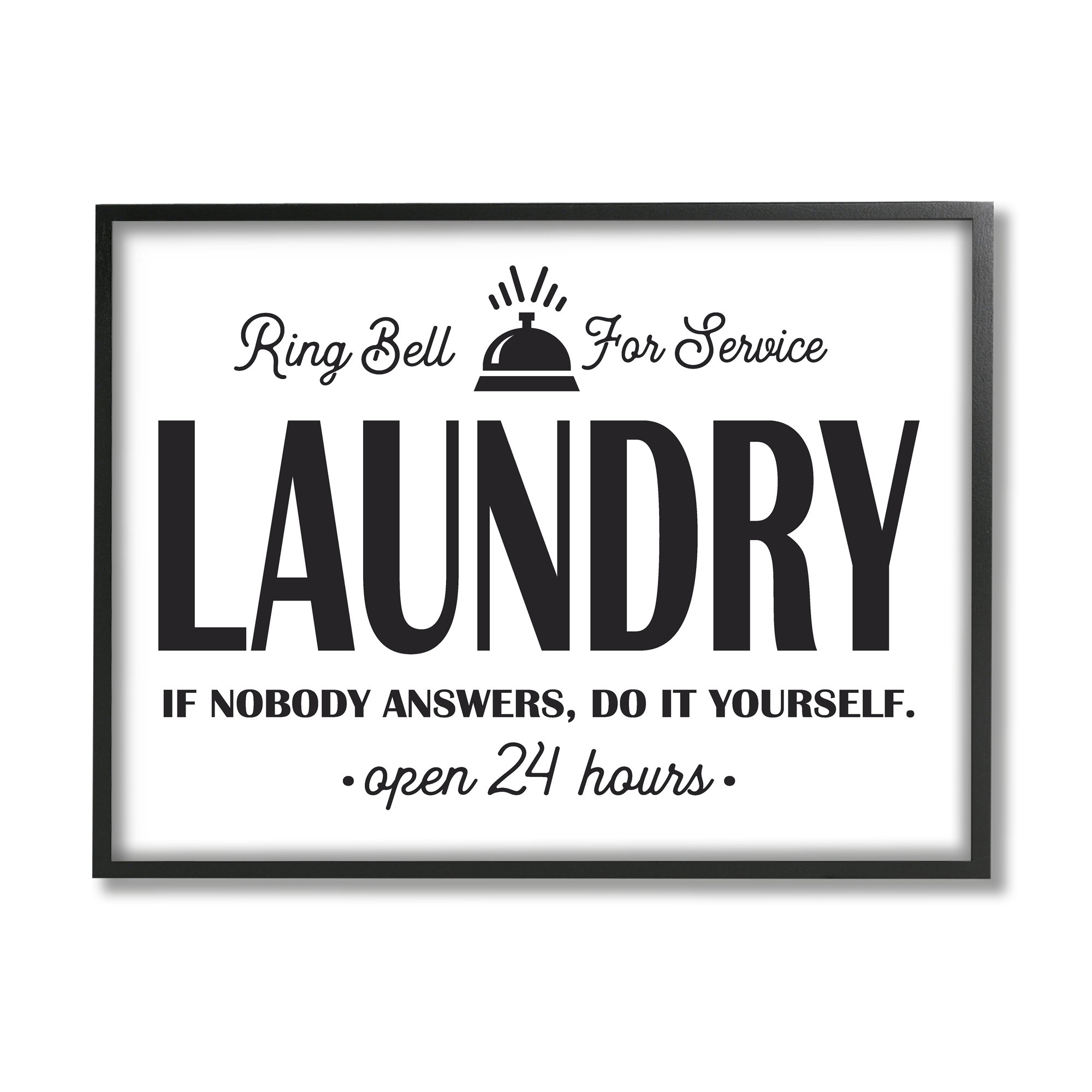 Stupell Industries Ring Bell Laundry Signage Vintage Text Style Giclee ...
