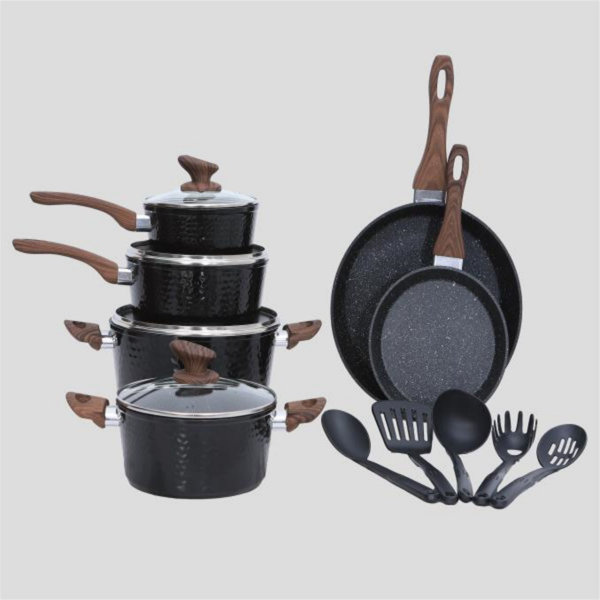 Blue Elephant 15 - Piece Non-Stick Aluminium Cookware Set | Wayfair.co.uk