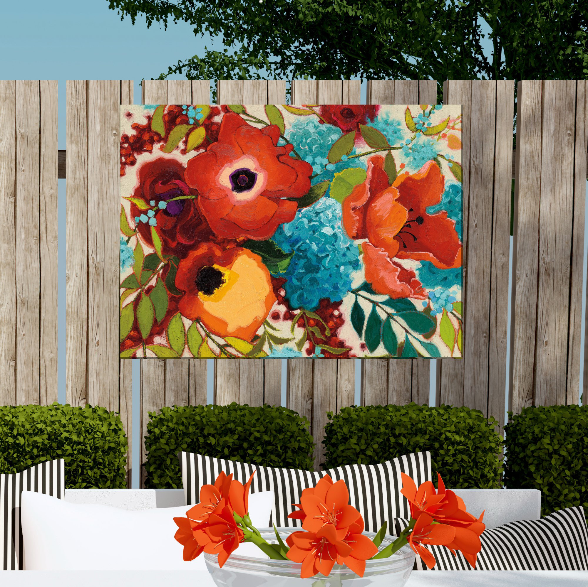 Red Barrel Studio® Exavier Festivity Outdoor Canvas Art & Reviews | Wayfair