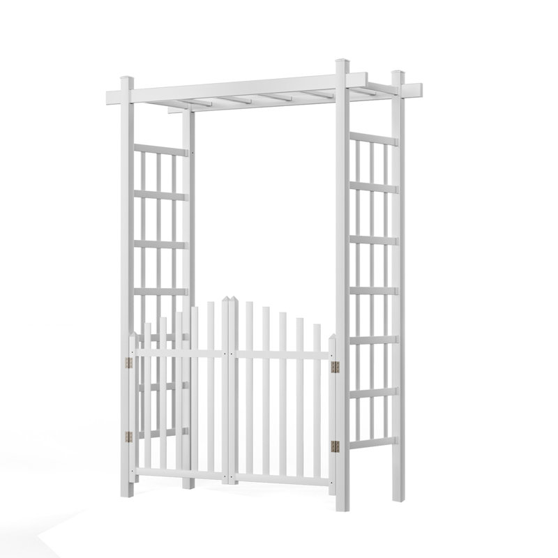 Winado 85 In. Pvc Garden Arbor With Gate | Wayfair