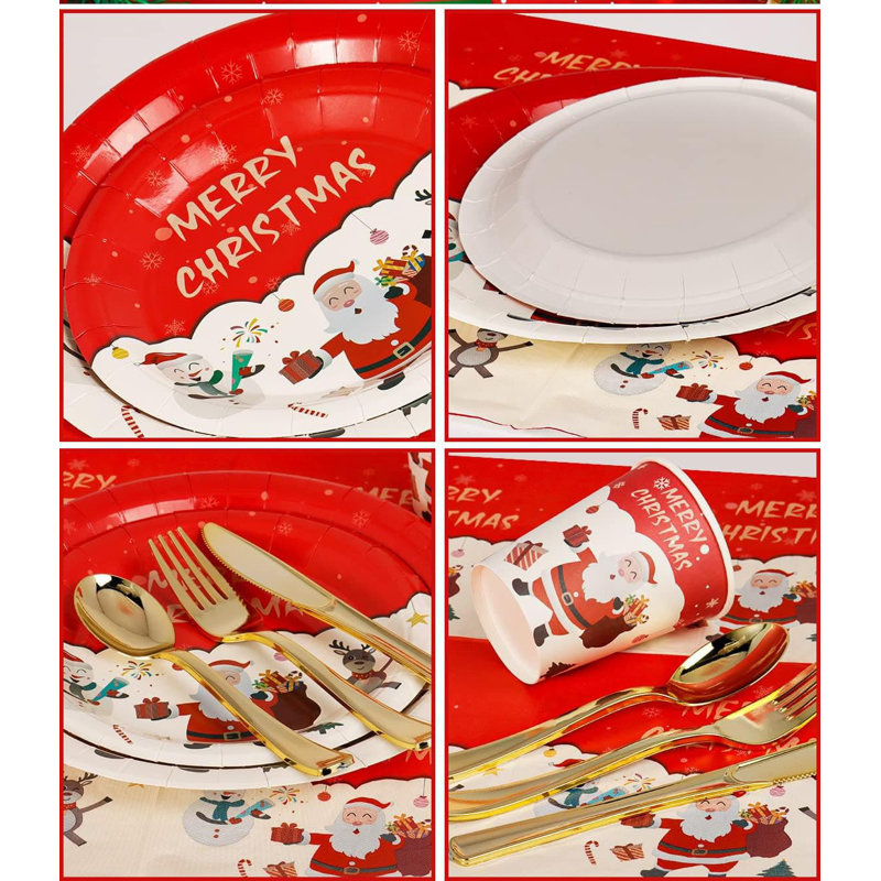SAPESHA 141 Pieces Christmas Party Dinnerware Set - Serves 20 Guests ...