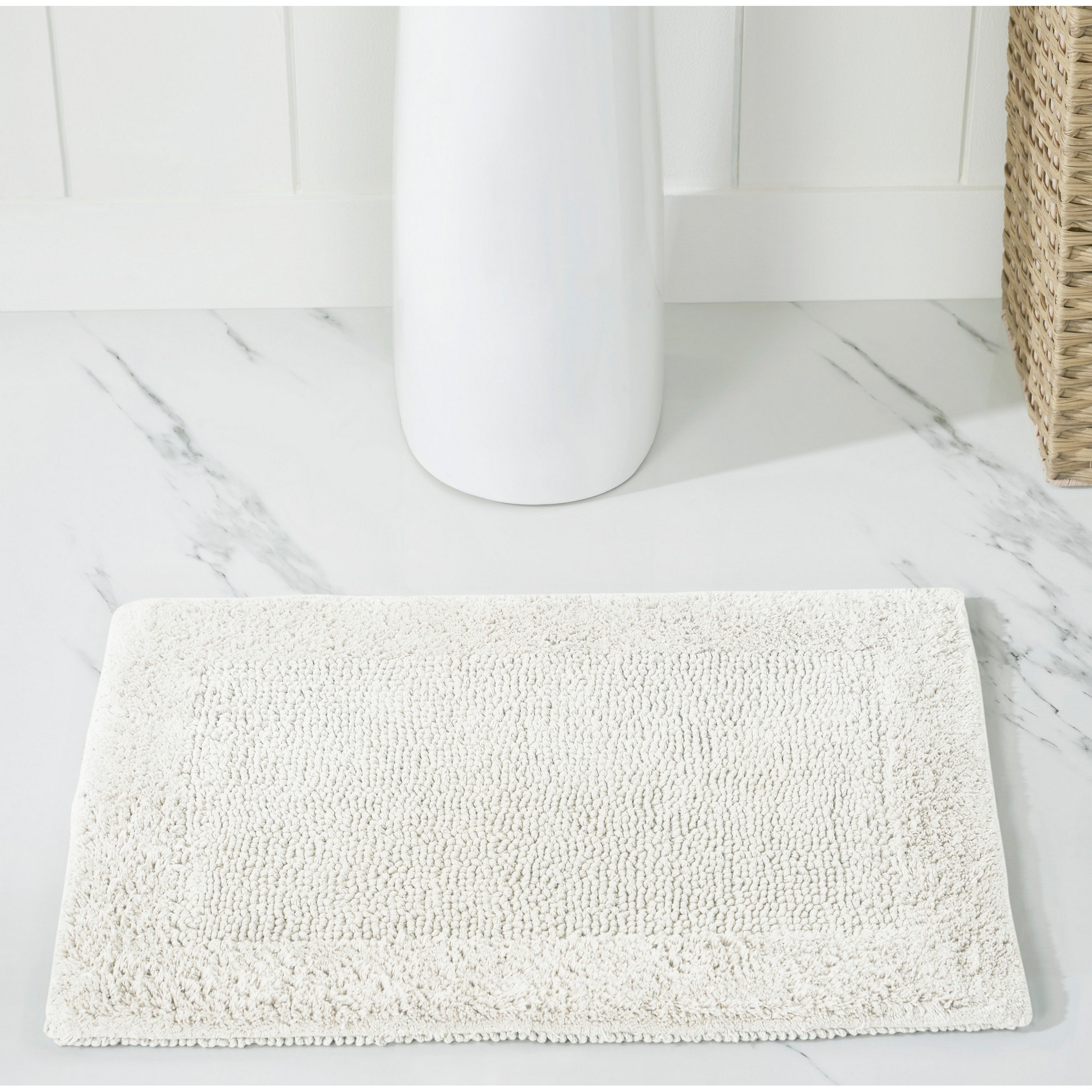 Everly Quinn Jasmyne Premium 100% Cotton Tufted Reversible Bath Rug ...