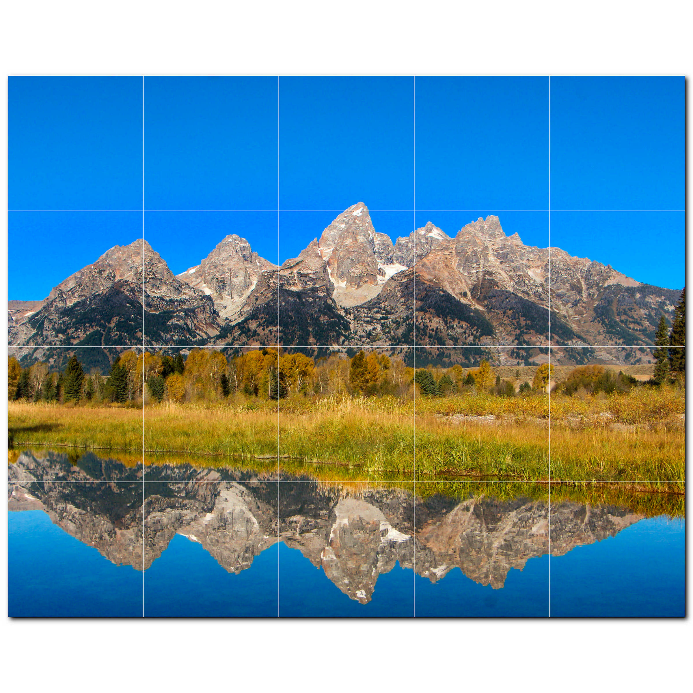 Picture-Tiles.com 60" x 48" Ceramic Mountains Photo Decorative Mural ...