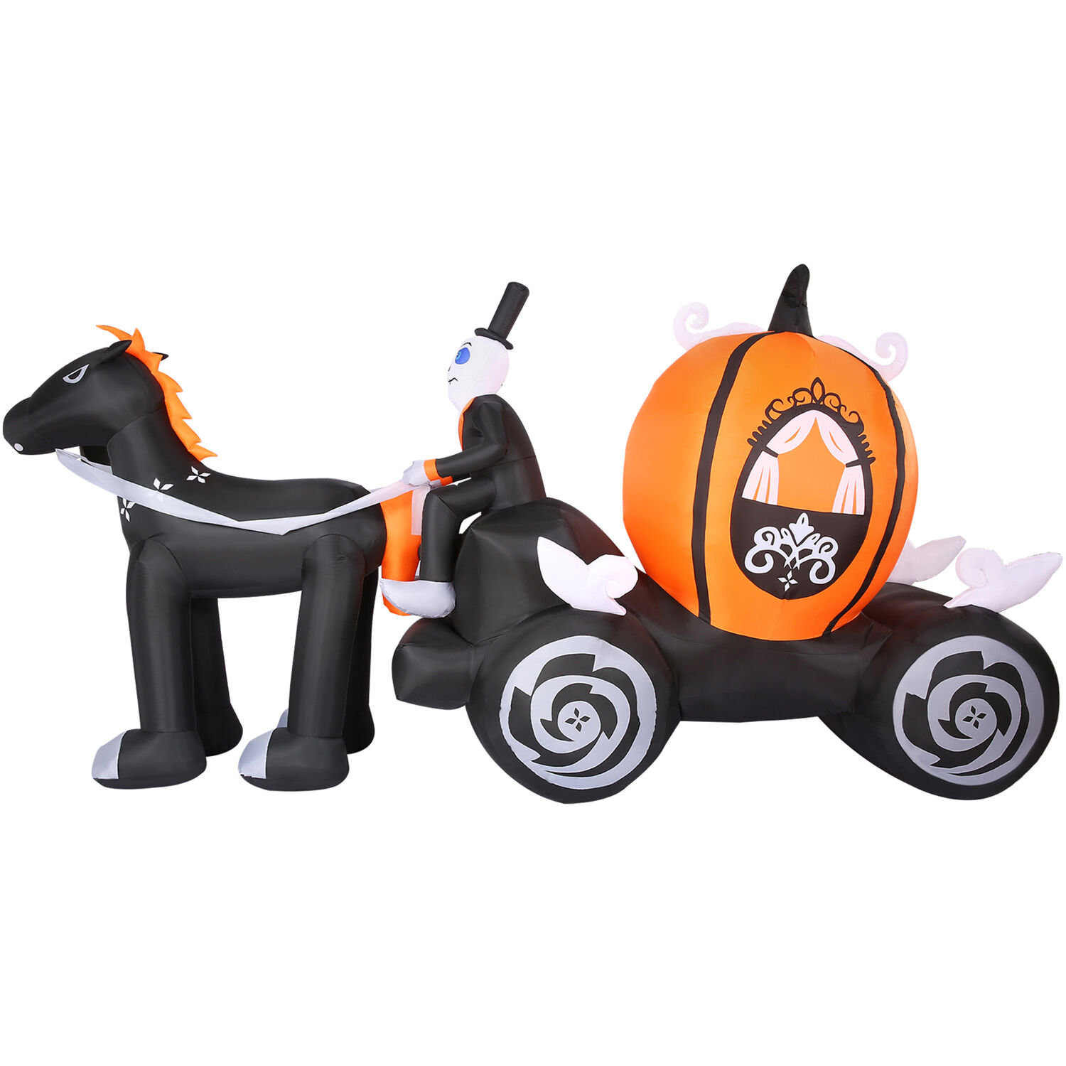 Haunted Hill Farm 6-Ft. Tall Pre-lit Inflatable Halloween Carriage ...