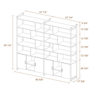 Trent Austin Design® Sayers 85.25" H x 95.63" W Steel Standard Bookcase ...