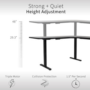 VIvo Height Adjustable L-Shape Standing Desk | Wayfair