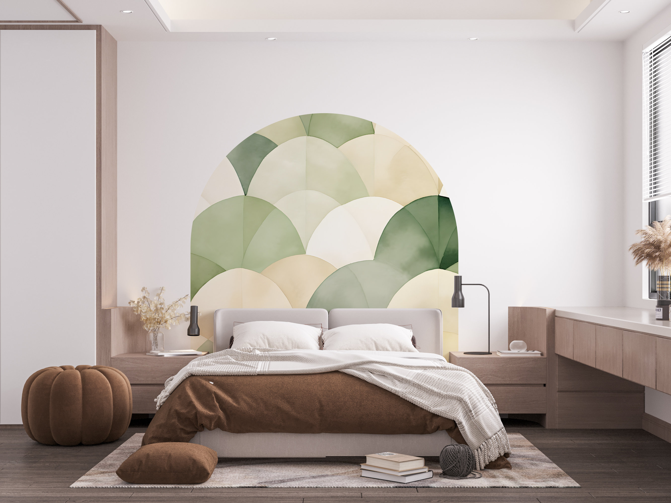 Wrought Studio™ Arch Watercolor Wall Decal, Bed Arch Sticker, Hedboard ...